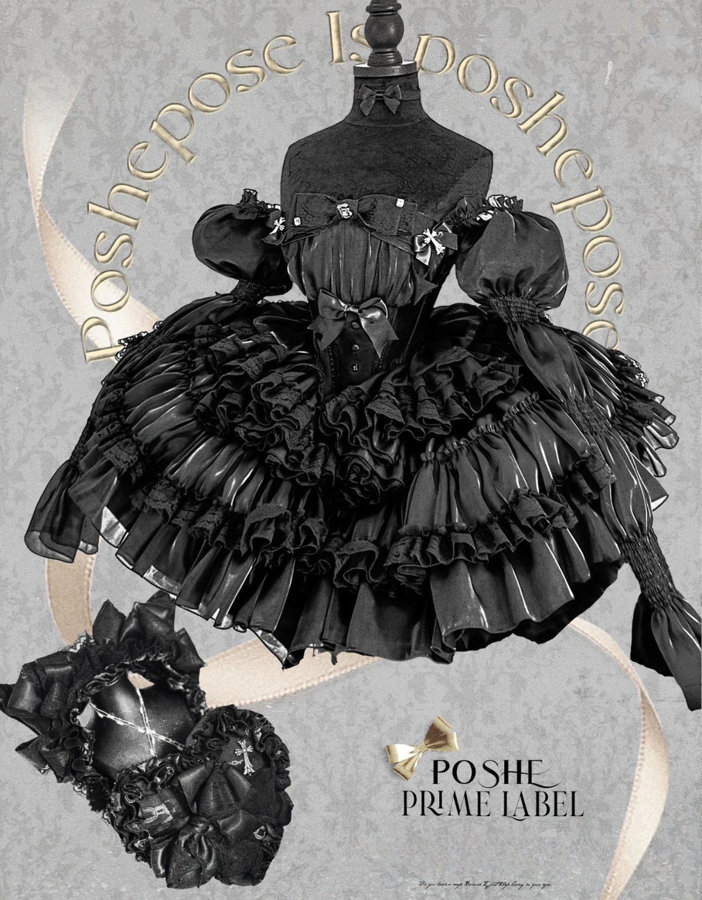 POSHEPOSE Black Fox Gothic Fairy Spirit Dress